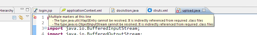 The type java.util.Map$Entry cannot be resolved. It is indirectly referenced from required ...