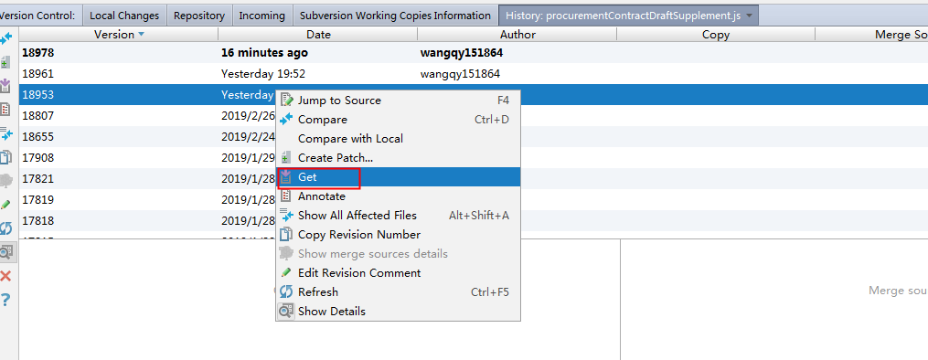 WebStorm/IDEA使用SVN把某个文件退回到历史版本?_webstorm还原到svn上个版本-CSDN博客
