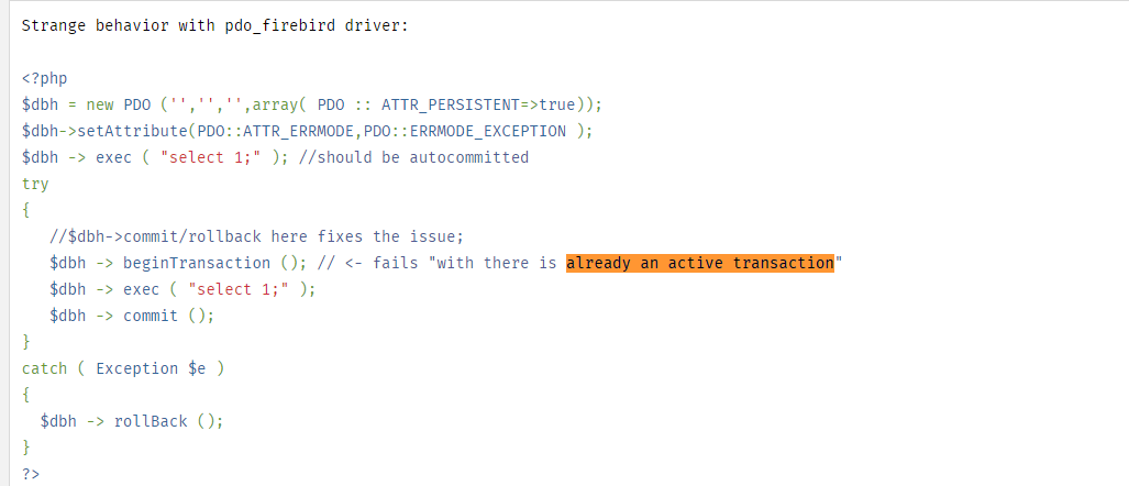 记 PDO报 There is already an active transaction 报错-CSDN博客