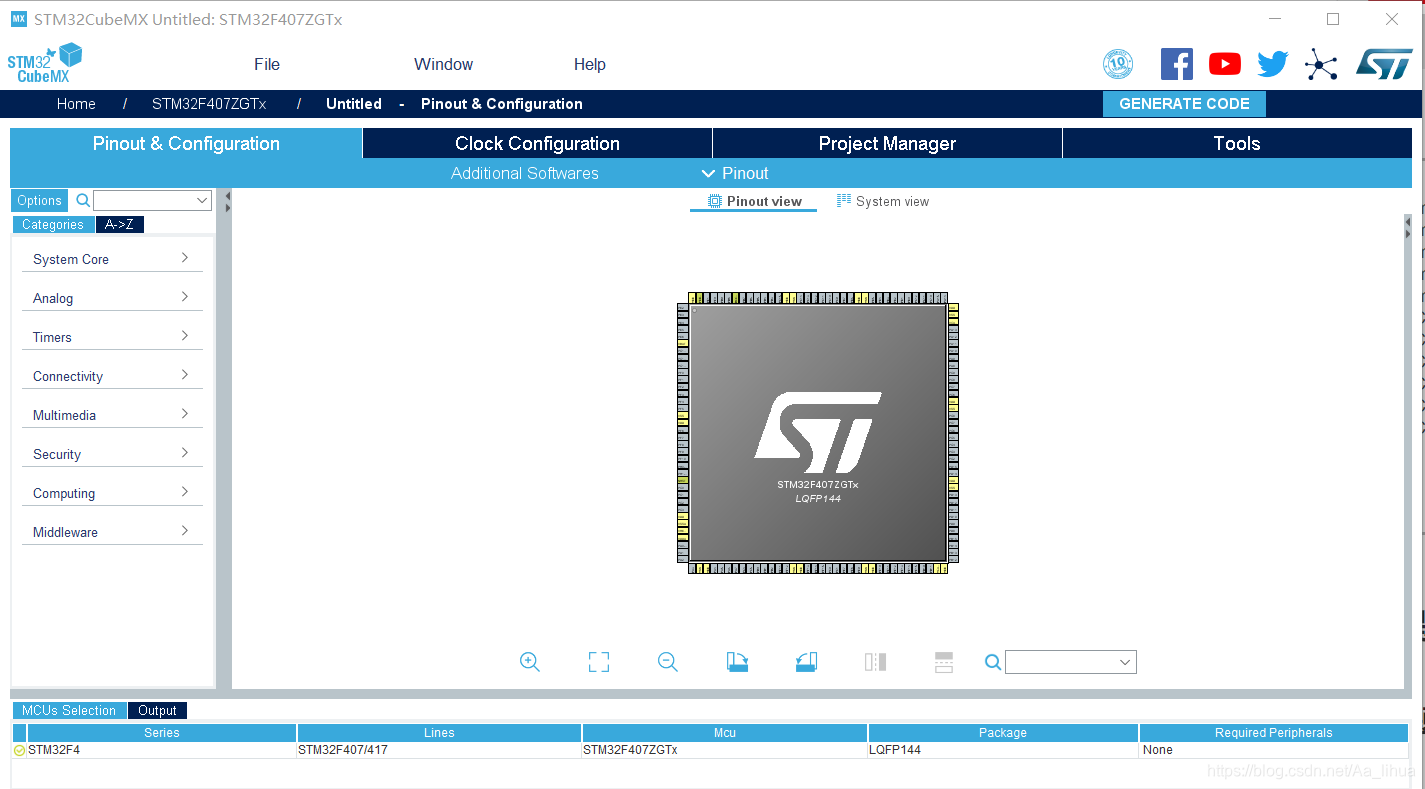 Stm32cubemx学习记录————点灯(基于stm32f407zg) Cubeide 快速配置点灯f407zgt Csdn博客