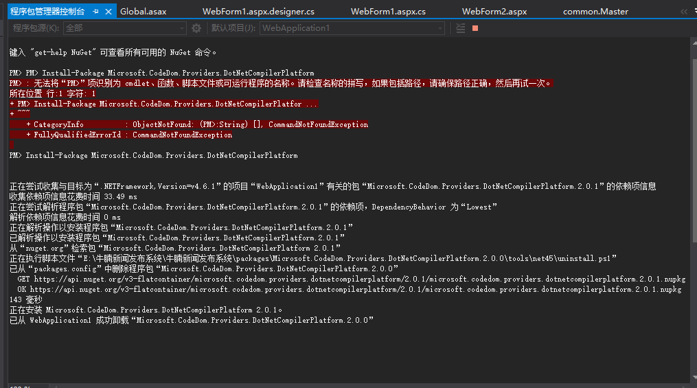 【牛腩】-未能找到 CodeDom 提供程序类型“Microsoft.CodeDom.Providers.DotNetCompilerPlatform.CSharpCodeProvider ...