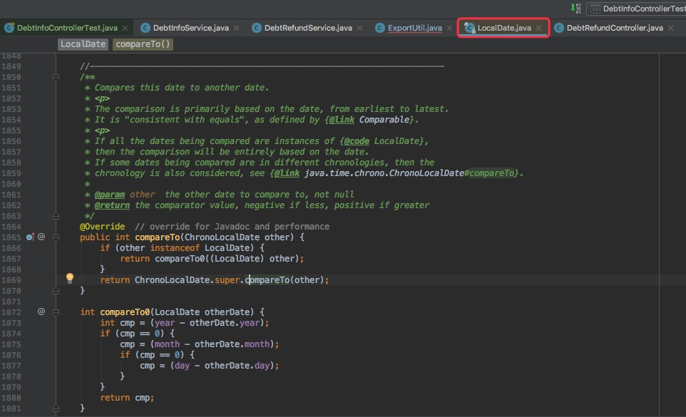 Java8的LocalDate的compareTo方法_localdate.compareto_wu_zi的博客-CSDN博客