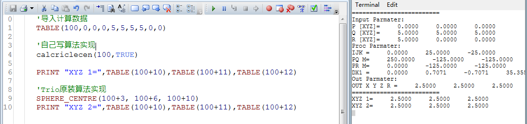 【TRIO-Basic从入门到精通教程二十】Trio通过空间圆弧三点计算圆弧中心和半径_trio-based-CSDN博客