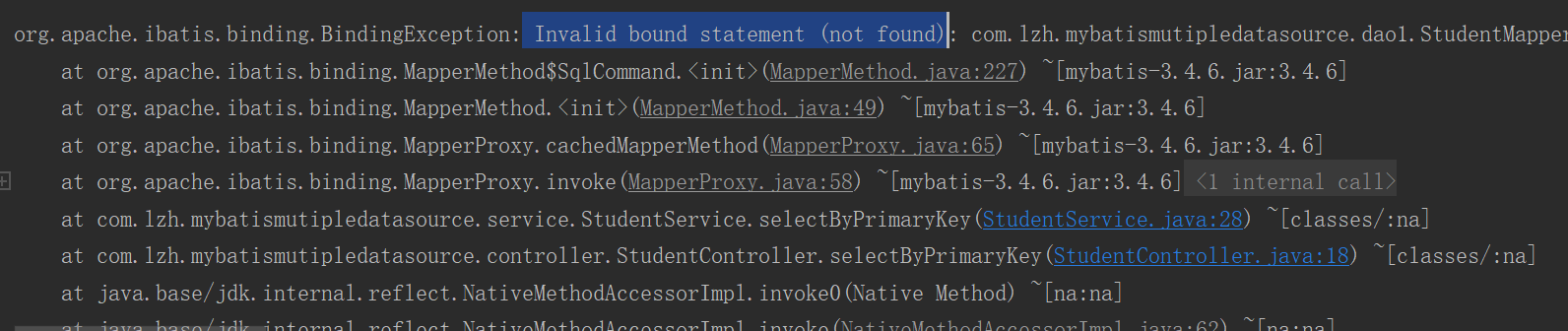 Mybatis（xml方式）多数据源异常： Invalid Bound Statement Not Found Mybatis 多数据源 Invalid Bound Statement
