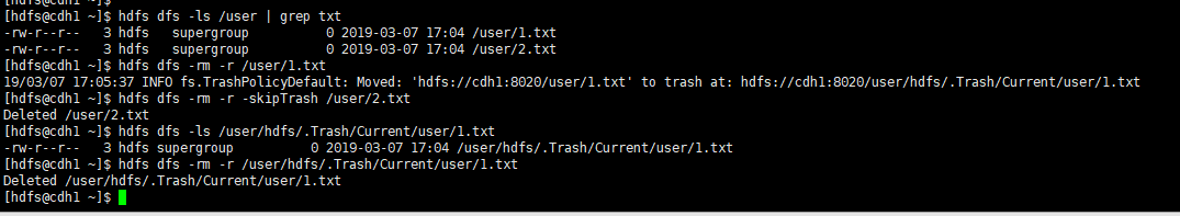 Hdfs删除并清空回收站hdfs Dfs Rm F Csdn博客