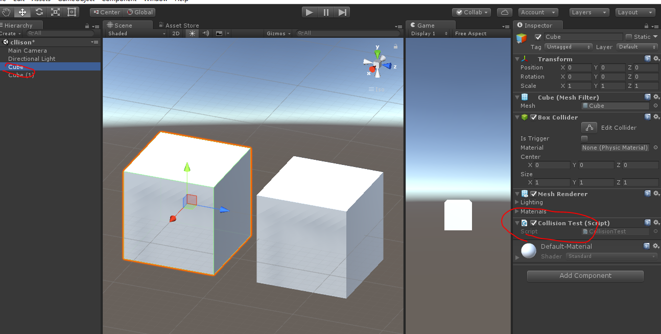 Unity 两物体的碰撞 OnTriggerEnter和OnCollisionEnter_unity 两个对象碰撞 调用哪个oncolliderenter-CSDN博客