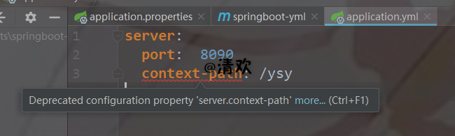 Deprecated configuration property ‘server.context-path’ less… (Ctrl+F1)_deprecated configuration ...