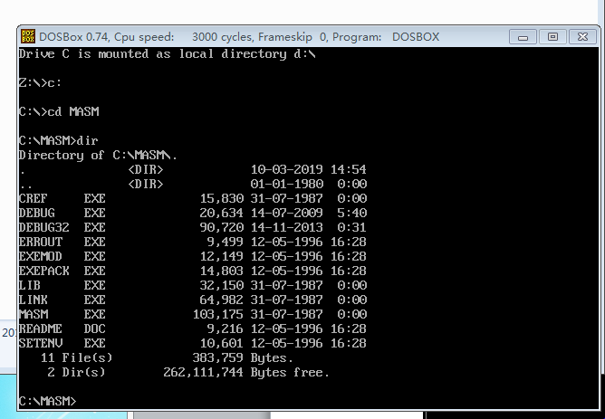 DOSBox 挂载目录 unable to change to :c:\DOSBox-CSDN博客