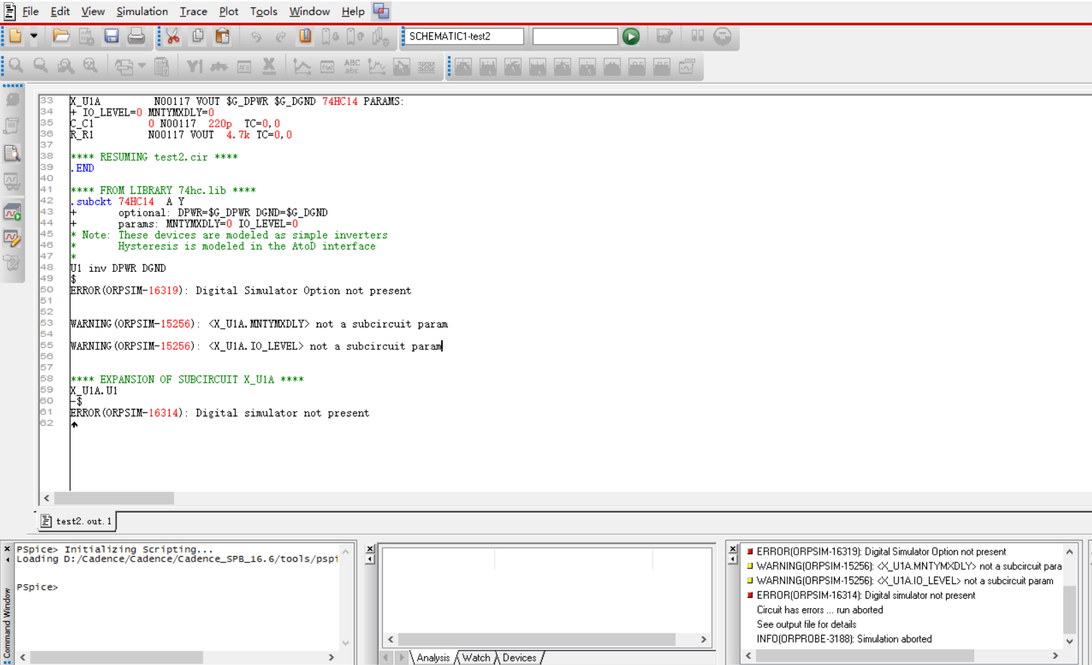 短学期-PSpise仿真遇到的一些坑_warning(orpsim-16534):-CSDN博客