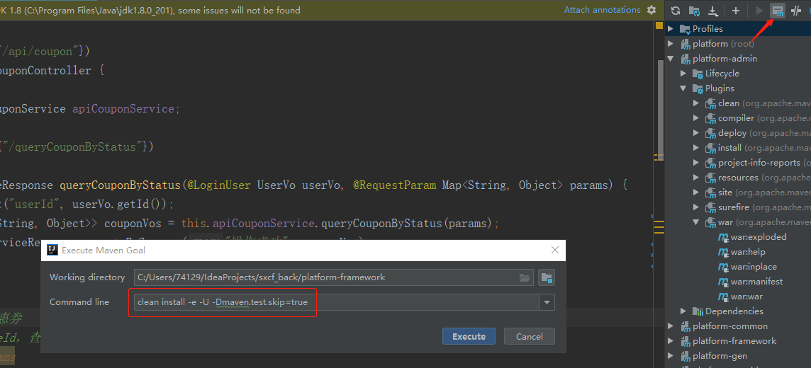 IntelliJ Idea in the right side of the window loses maven projects ...