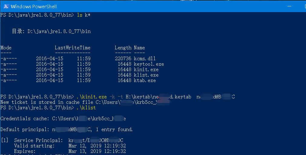 使用Java自带kinit、klist在windows下进行kerberos认证_kinit klist-CSDN博客