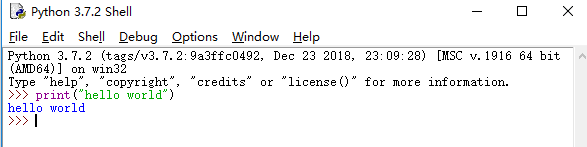 python学习3：IDEL（python shell）运行python脚本helloworld程序_在python shell(idle)中编写一个程序并以交互方式运行该程序,其输出结果 ...
