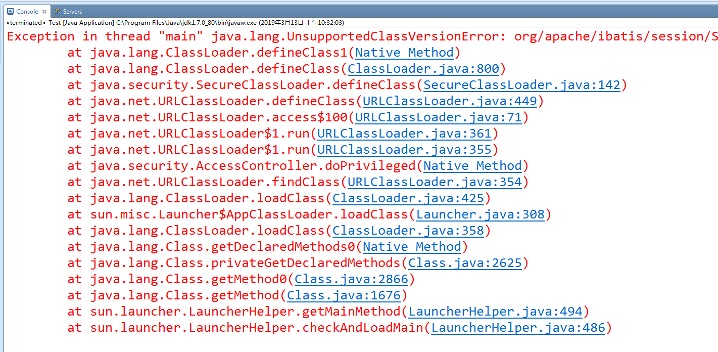 报错——Myeclipse连接mybatis报错（JDK版本问题）_mybatis 调用存储过程 不通jdk版本-CSDN博客