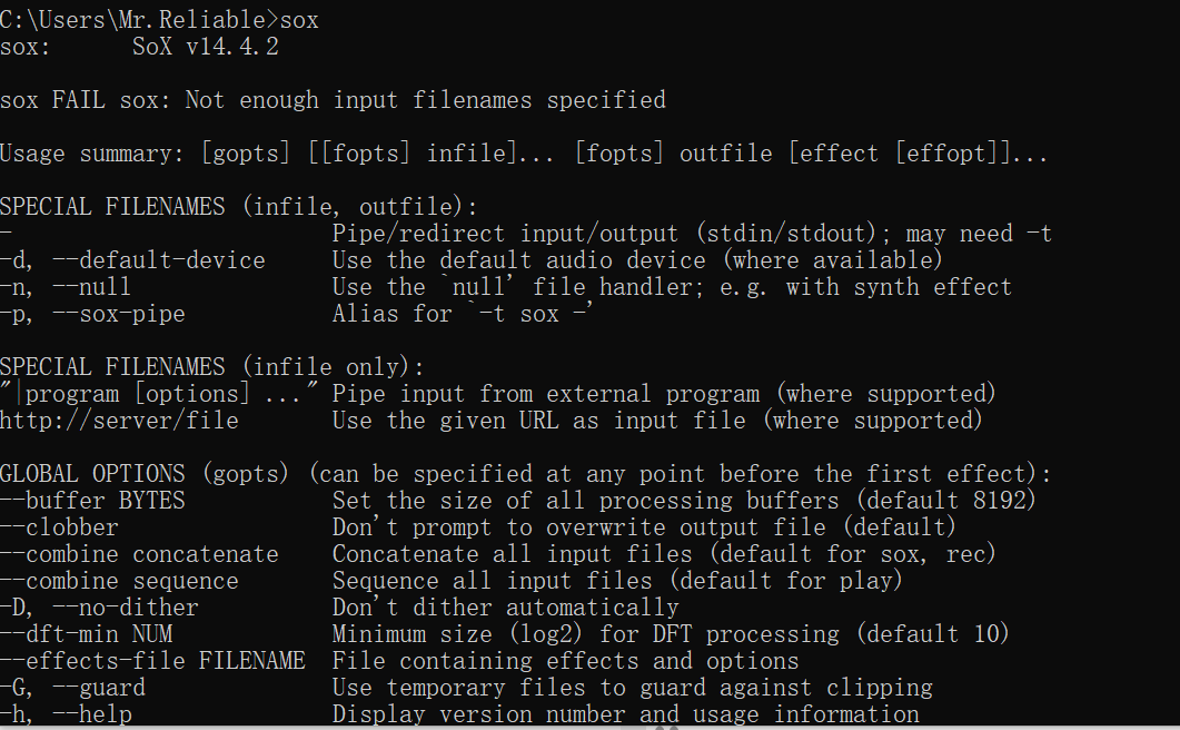 Sox installation under Windows and Sox installation in python - Programmer Sought