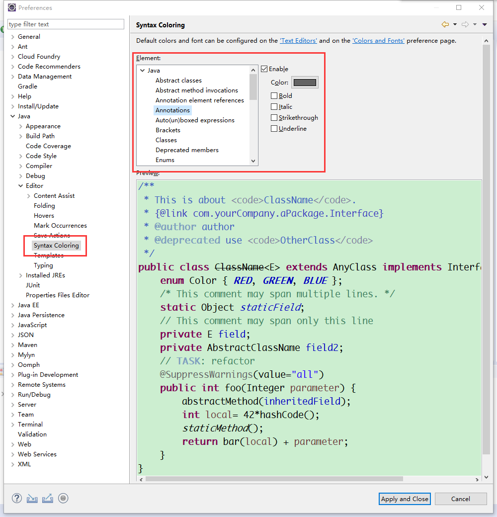 Eclipse基本配置：编码、背景色、字体、字体颜色/大小、文字、注释、代码格式化_eclipse 语法颜色配置文件-CSDN博客
