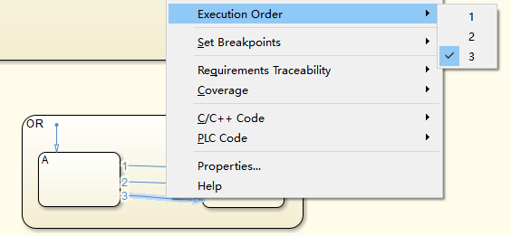 Stateflow学习笔记之用户指定状态/转移的执行顺序（User specified state/transition execution ...