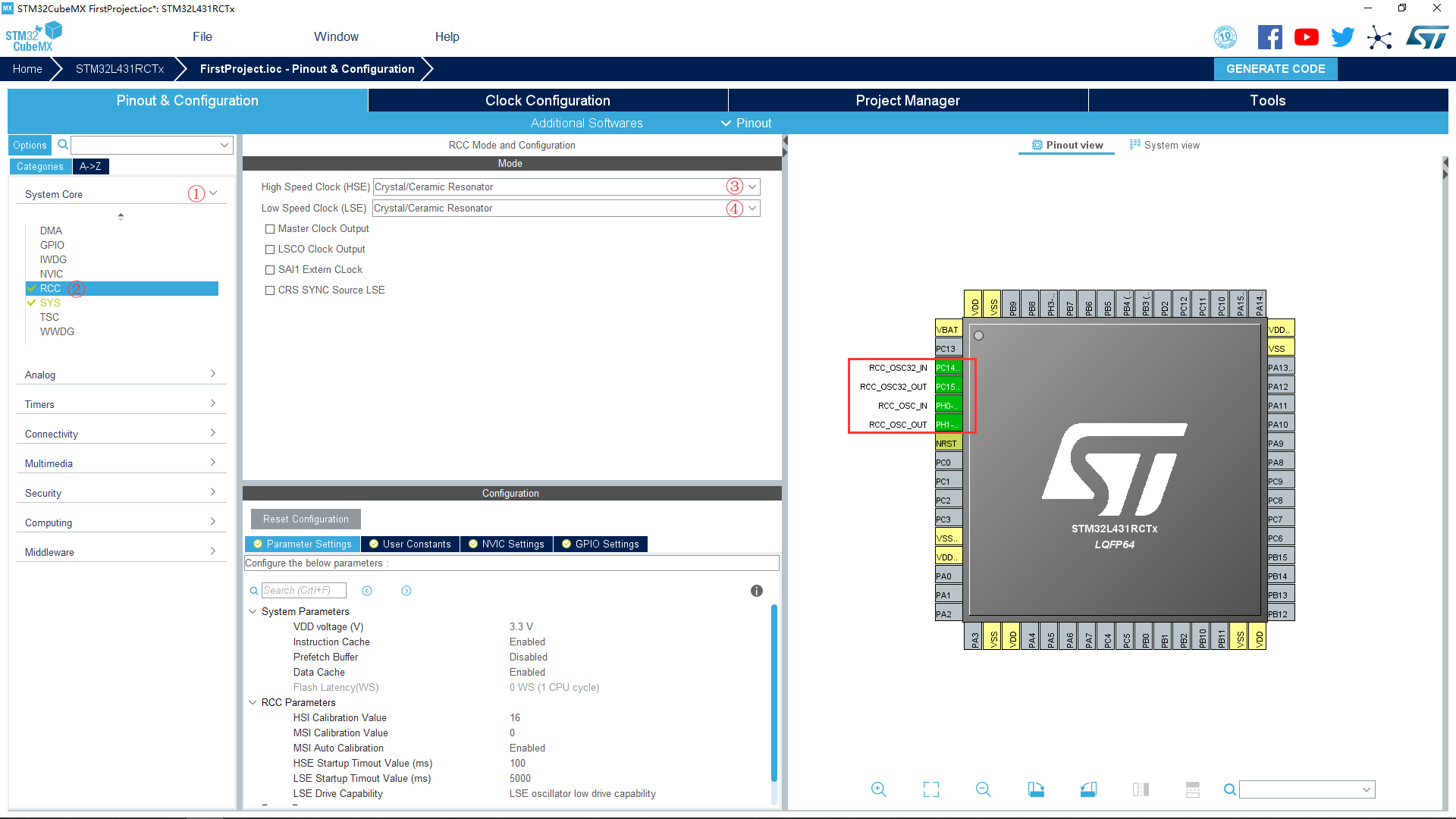 STM32CubeMX5.1.0使用教程，以STM32L431为例（二）：新建工程、时钟、gpio_stm32l431例程-CSDN博客