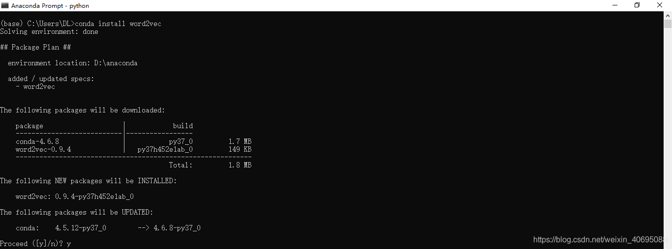 Window10关于anaconda安装gensim和word2vec过程报错问题经验小谈anaconda安装失败gensim库 Csdn博客