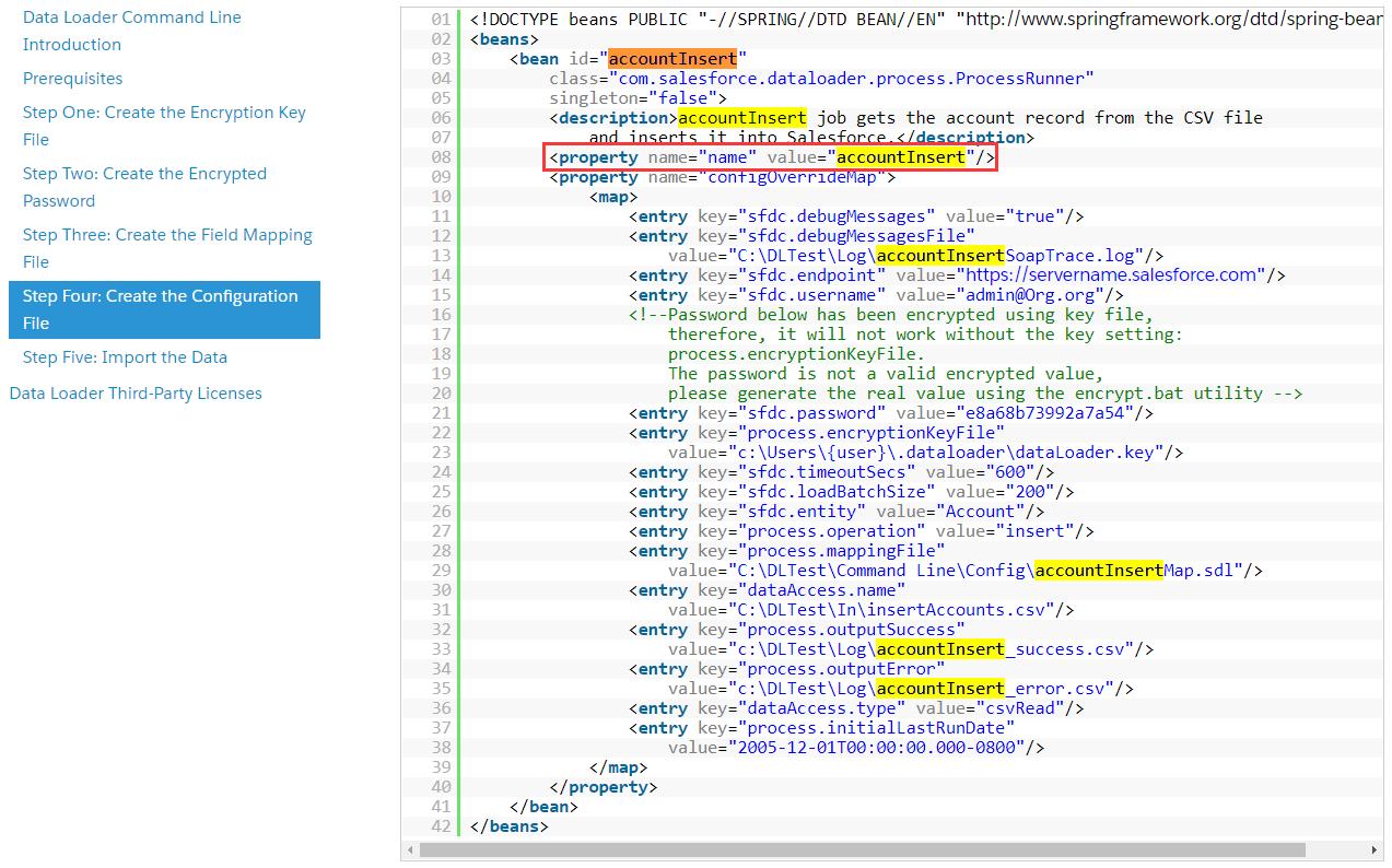 使用Data Loader Command Line Interface定时同步数据到Salesforce(step by step with sample)_salesforce使用 ...