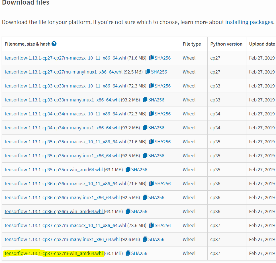 Windows环境下python3.7安装TensorFlow（超简单）_tensorflow1.x下载-CSDN博客