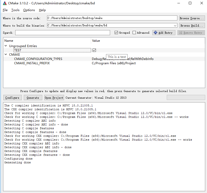 cmake gui 生成修改配置文件_cmake ungrounded entries-CSDN博客