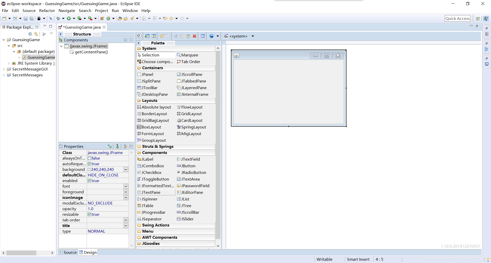 Java学习之路——eclipse中的第一个窗体程序(windowbuilder的使用)windowbuilder 窗体初始化 Csdn博客 2669