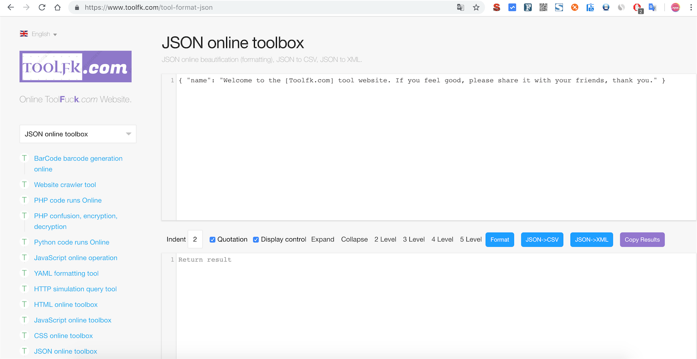 实现JSON在线美化(格式化)、JSON转CSV、CSV转XML工具-toolfk程序员工具网_json美化工具-CSDN博客