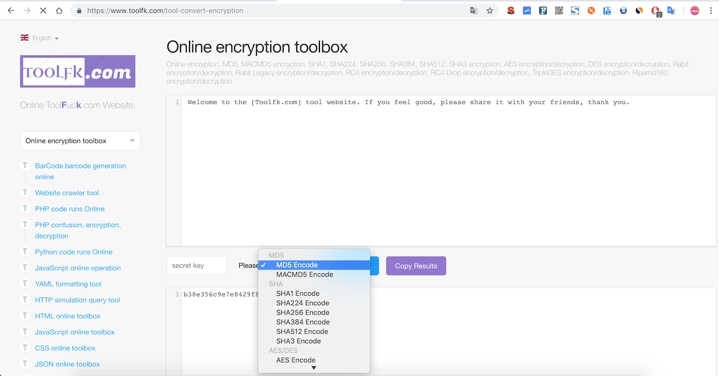 JavaScript实现在线MD5、SHA、AES、Rabit 、RC4、TripleDES Ripemd160 加密解密工具-toolfk程序员在线工具网_js sha1解密在线-CSDN博客