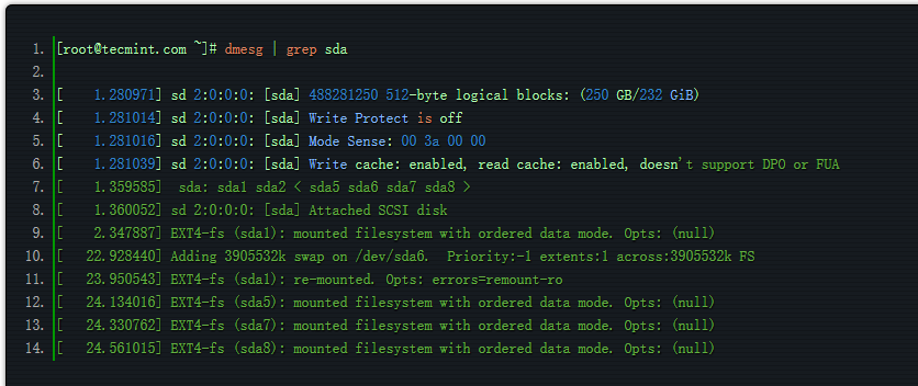 dmesg命令查看linux内核日志 -- 查看挂载的串口, USB_看系统内核dmesg信息,搜索tty-CSDN博客
