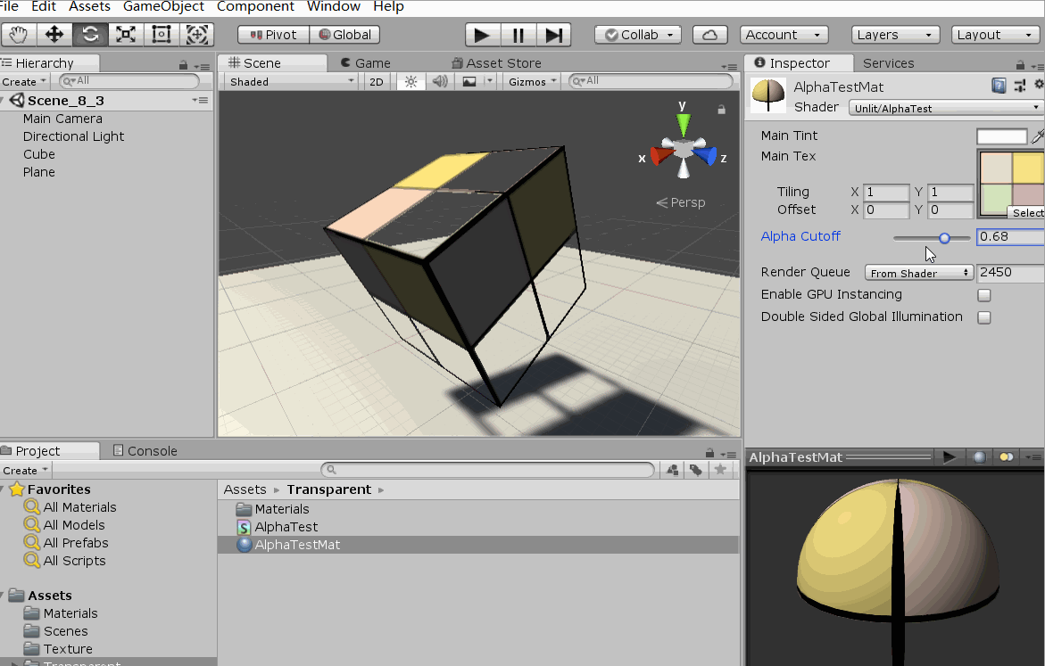 Unityshader笔记之透明效果（一）渲染顺序以及透明度测试unity 透明度测试图片 Csdn博客 2061