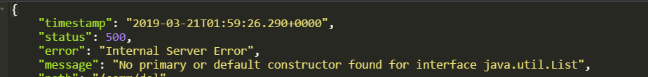 No Primary Or Default Constructor Found For Interface Javautillist Csdn博客