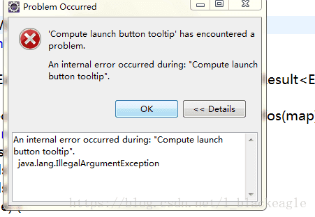 An internal error occurred during: "Compute launch button tooltip". java.lang ...