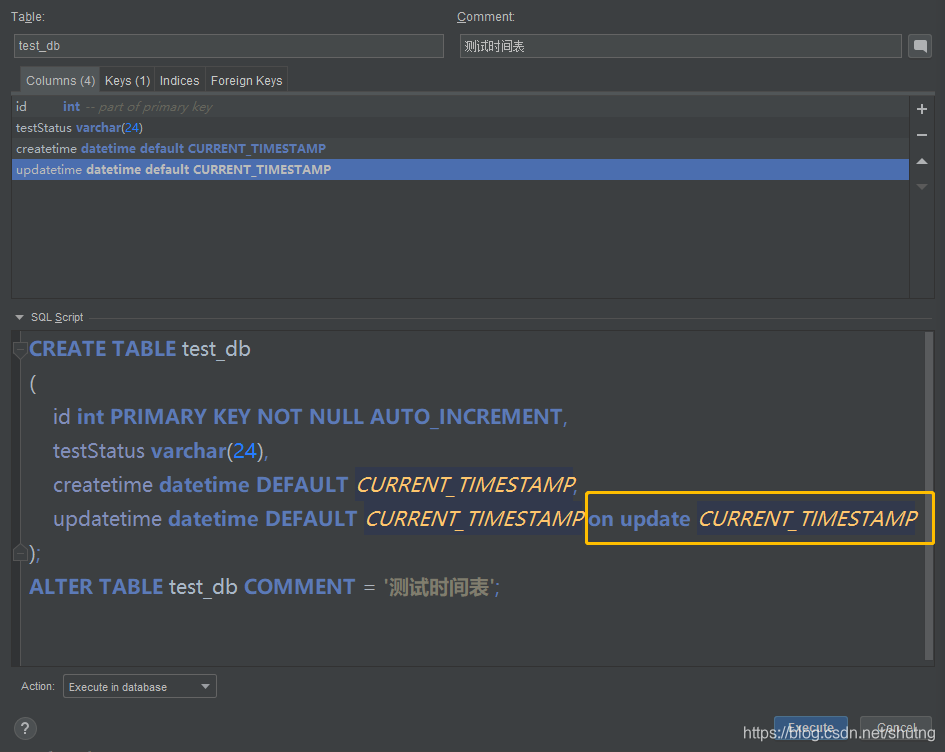 Mysql自动生成时间及更新时间 Idea连接数据库如何根据当前时间戳更新 Csdn博客