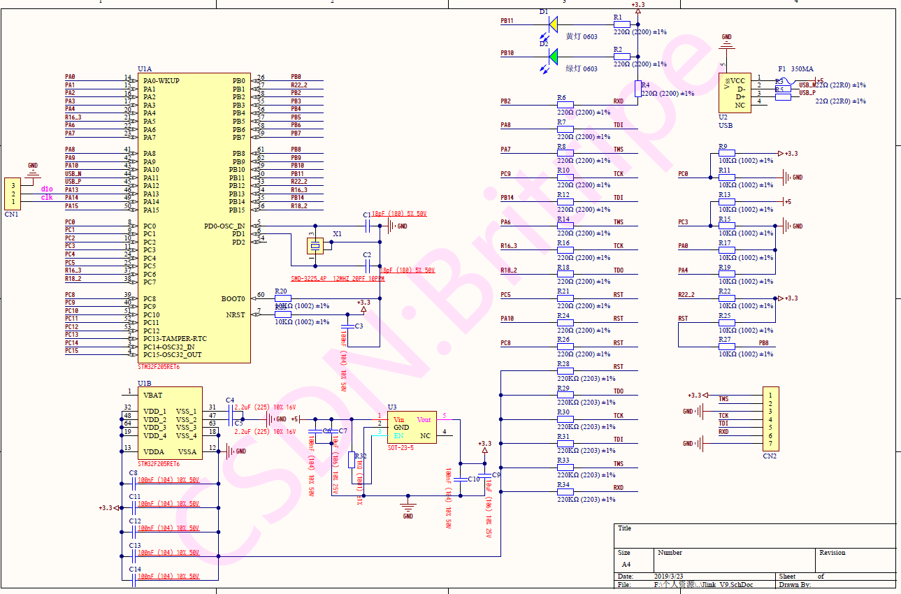 Jlink-V9详细制作材料（带串口+SW）----小白的福音_jlink v9原理图-CSDN博客