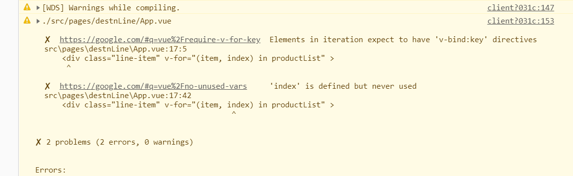 Vue For循环报错elements In Iteration Expect To Have V Bind Key Directives