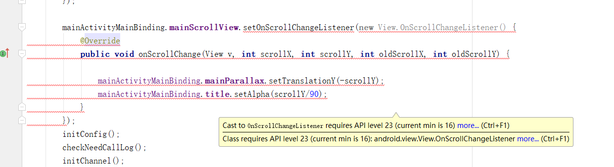 android错误提示“Call requires API level 23(current min is 16)”-CSDN博客
