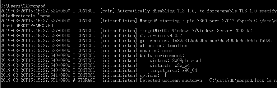 Error: couldn't connect to server 127.0.0.1:27017, connection attempt failed: SocketException ...