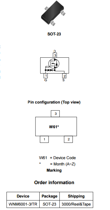 WNM6001单N沟道 60V 0.50A 功率MOSFET晶体管WILLSEM-CSDN博客
