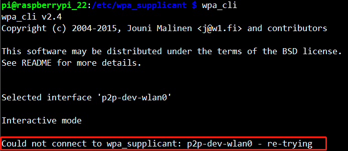 Could not connect to wpa_supplicant: p2p-dev-wlan0 - re-trying-CSDN博客