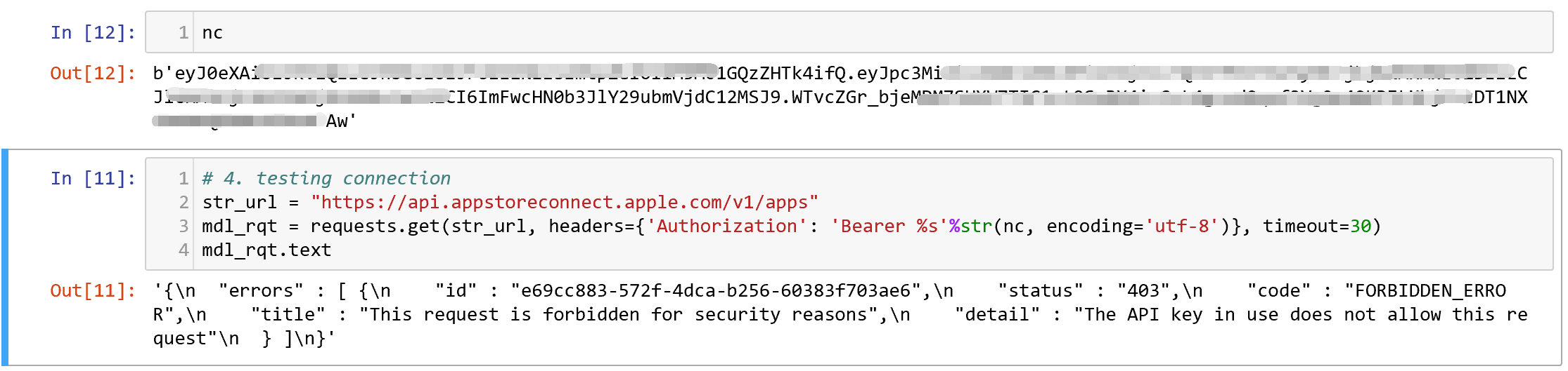 错题集（已解决）：python通过JWT（jsonWebToken）默认ES256编码连苹果App Store Connect API报错Could not deserialize key ...