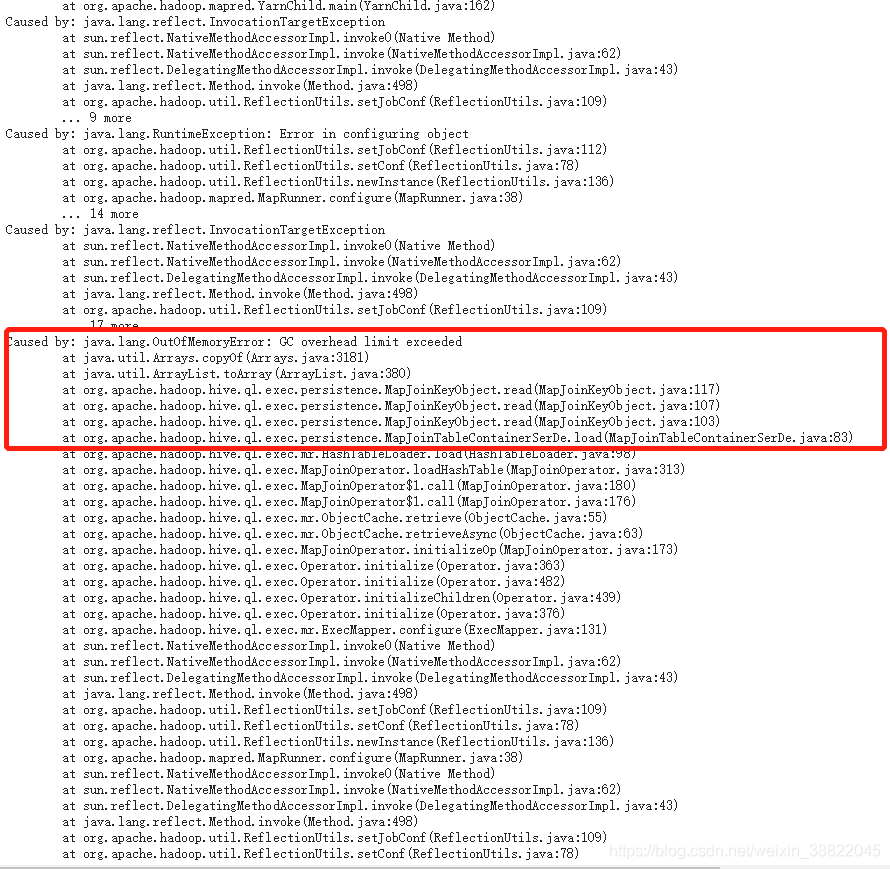 Hadoop运行离线任务,hive跑mr任务时候,出现caused By Javalangoutofmemoryerror Gc Overhead Limit Exceeded