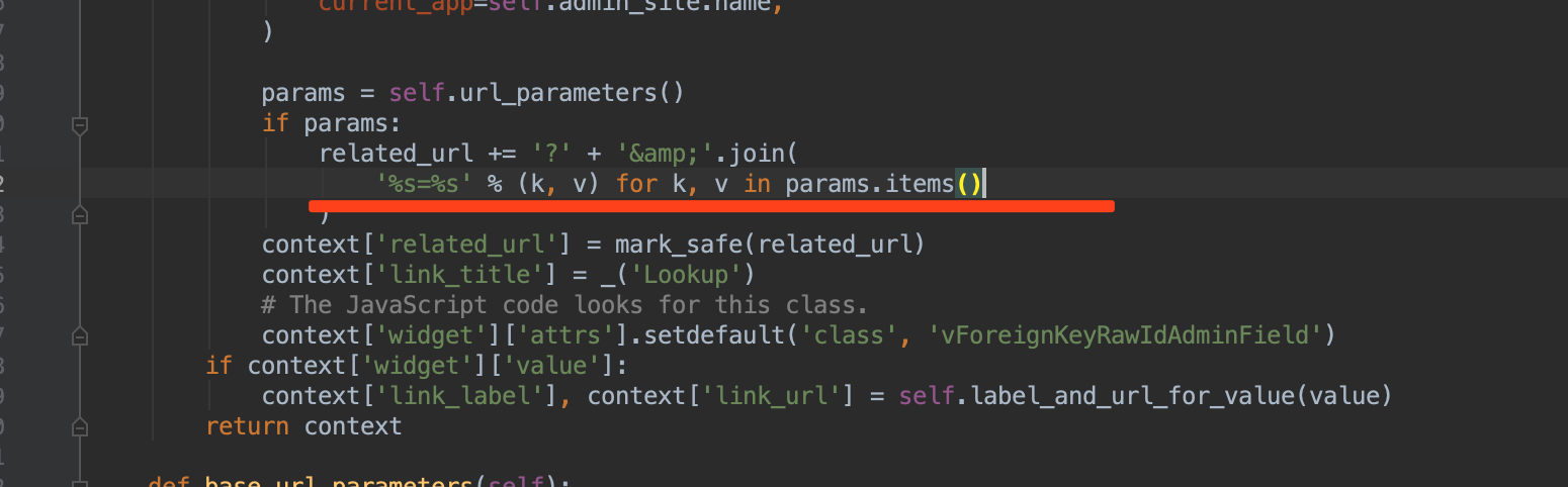 python3.7.2+django报错'%s=%s' % (k, v) for k, v in params.items(),_%s=%s" % (k, v) for k, v in ...