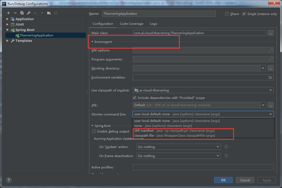SpringBoot报错Error running 'Application': Command line is too long.Shorten command line for_error ...