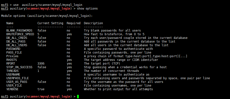 使用Kali上的Metasploit进行获取mysql登录密码信息_kali 的mysql 密码是多少-CSDN博客