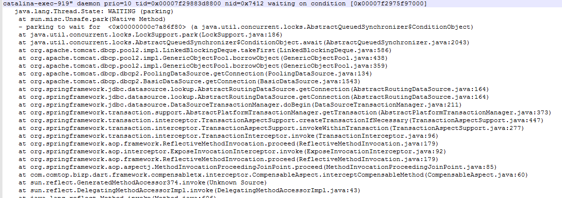 Tomcat假死排查 数据连接池耗尽orgapachetomcatdbcppool2impllinkedblockingde Csdn博客 