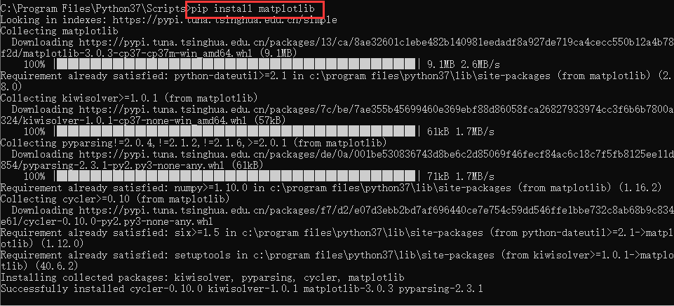 Win10中Python3下安装NumPy+Scipy+Matplotlib+pandas+scikit-learn_怎么导入numpy,pandas,matplotlib,scikit ...