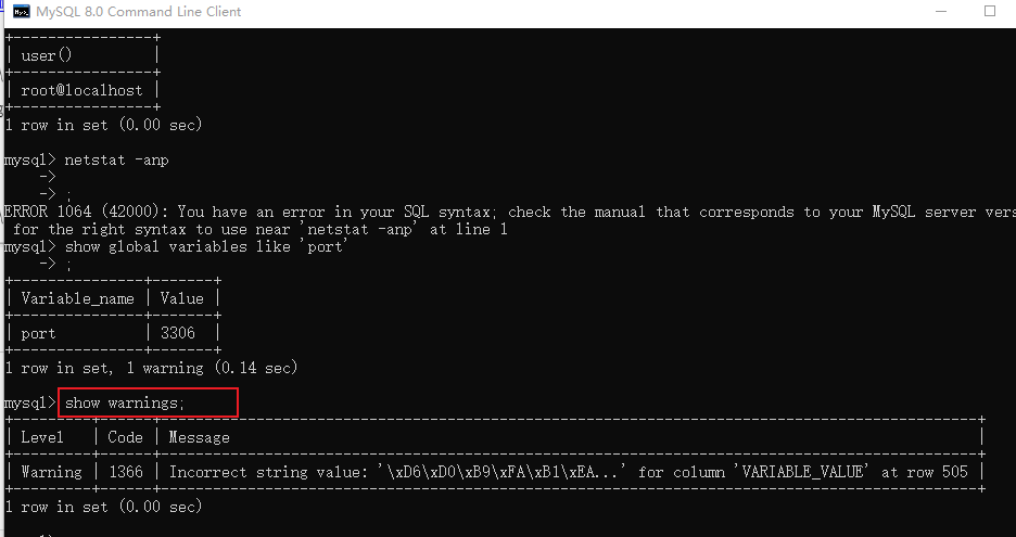 解决Warning: Incorrect string value: '\xD6\xD0\xB9\xFA\xB1\xEA...' for column 'VARIABLE_VALUE'-CSDN博客