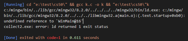 visual studio code 遇到undefined reference to `WinMain@16'错误_undefined ...