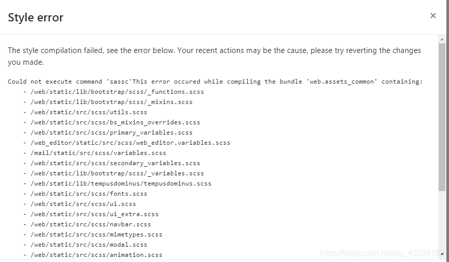 Style Error Could Not Execute Command Sassc This Error Occured While