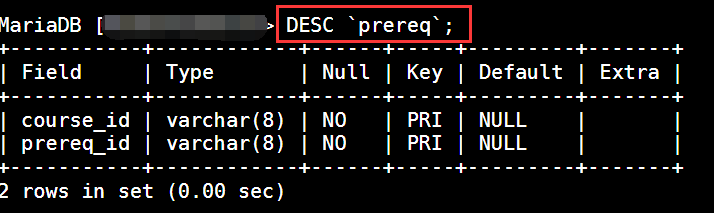MariaDB数据库SQL语句实战（大学takes表、prereq表）-CSDN博客